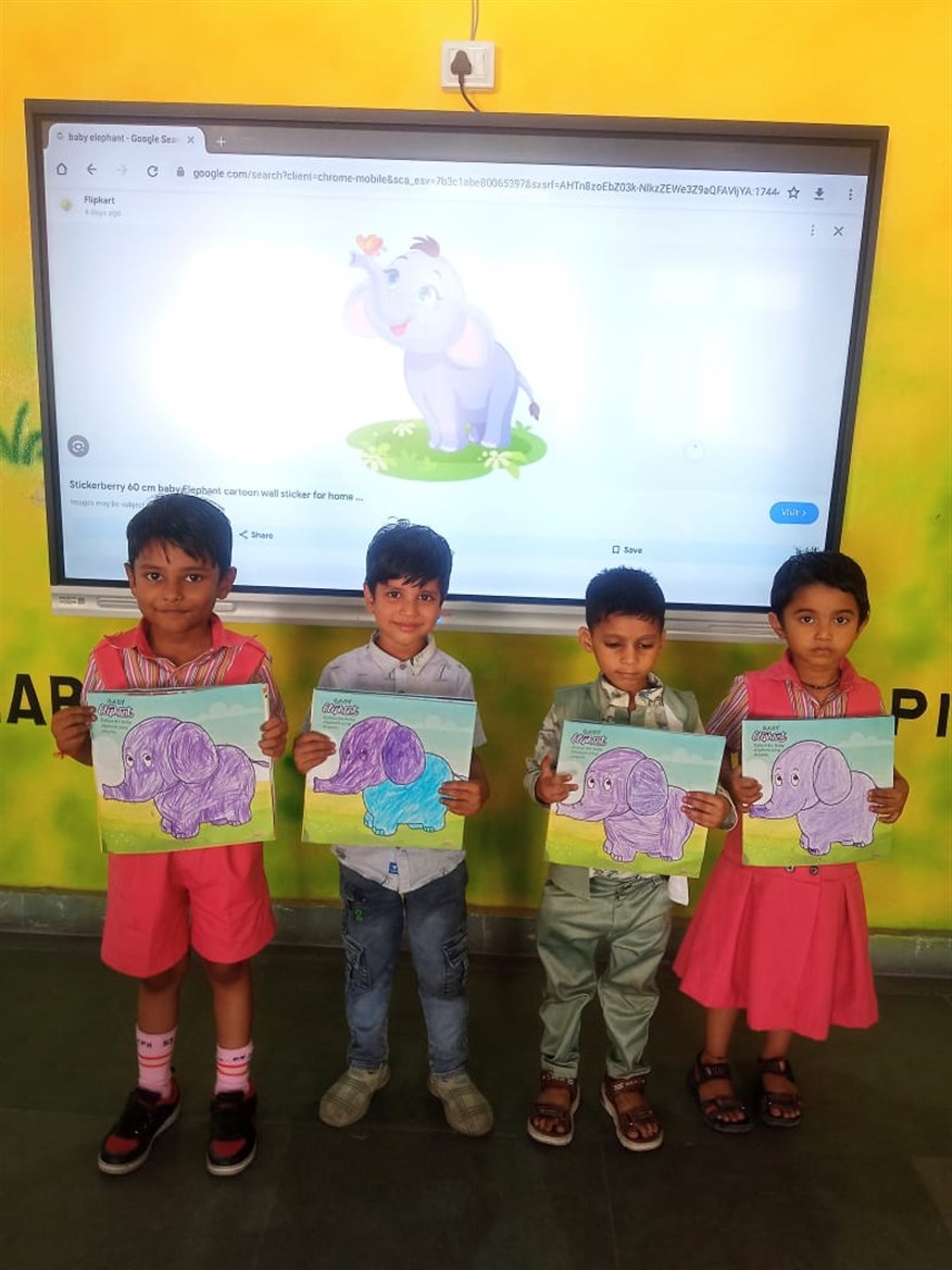 Class-LKG jasmine activity baby elephant